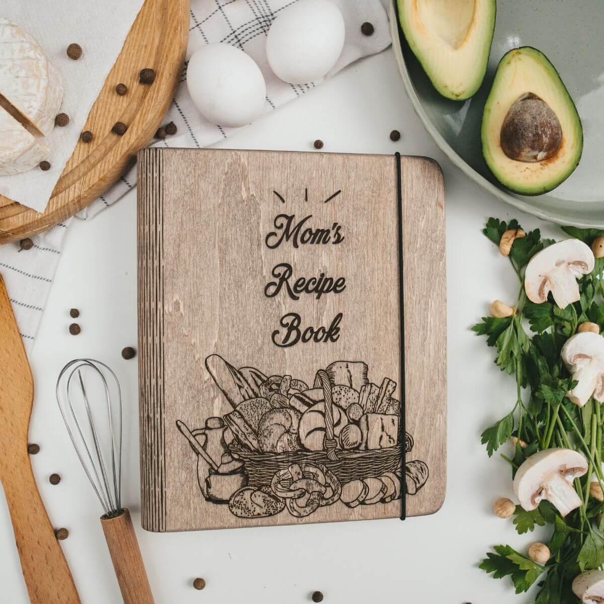 Wooden Recipe Book Basket – JoyWedding